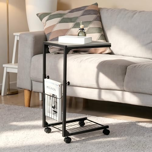 Amazon.com: HASAKIESAA C Shaped End Table Small Couch Side Table with ...