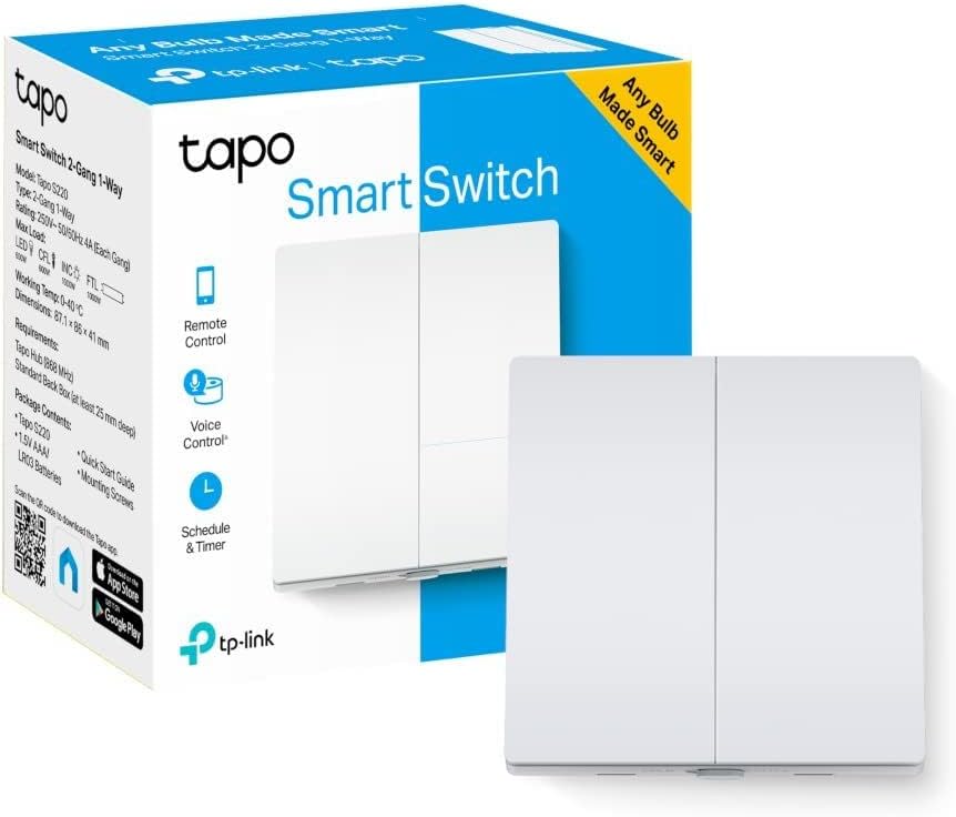 Tapo Smart Light Switch 1 Gang 1 Way, Remote and Voice Control,Away ...