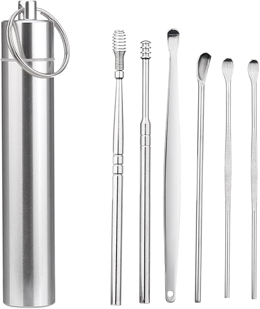 Ear Picking Tool 6pcs Set Stainless Steel Ear Pickers Remover Curette ...