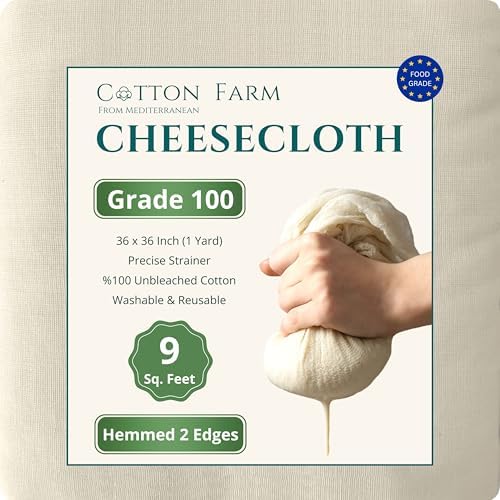 Amazon.com: Cheesecloth - Organic Unbleached Cotton Fabric - Grade 50 ...