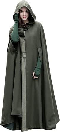 Amazon.com: Women Hooded Wool Blend Maxi Long Cape Poncho Maxi Cloak ...