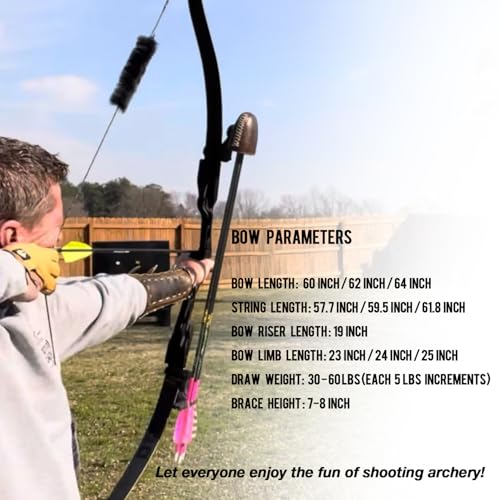 Sanlida Hermit 10 ILF Hunting Recurve Bow Kit, 30-55Lbs, 60"-62"RH