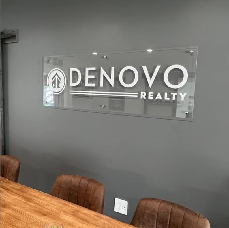 Custom Reception Sign, Office Wall Logo Acrylic Sign for Business Logo ...