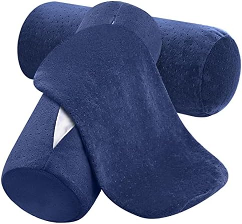 Amazon.com: Remerry 2 Pcs Velvet Neck Roll Pillow Cover Only Round Cervical Pillow Case with ...