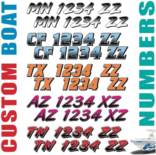 Amazon.com - Boat Registration Numbers & Letters (Two Decals) Custom ...