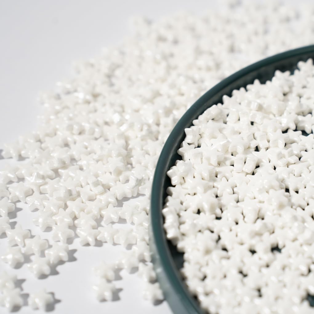 Snapklik.com : NIPEOR White Star Sprinkles,Edible Pearl Sprinkles 4.6oz ...