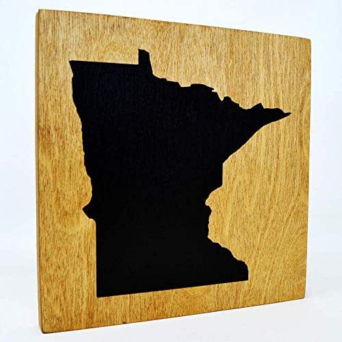 Amazon.com: Minnesota Wood Sign - 8”x8” State Map Silhouette Wooden ...