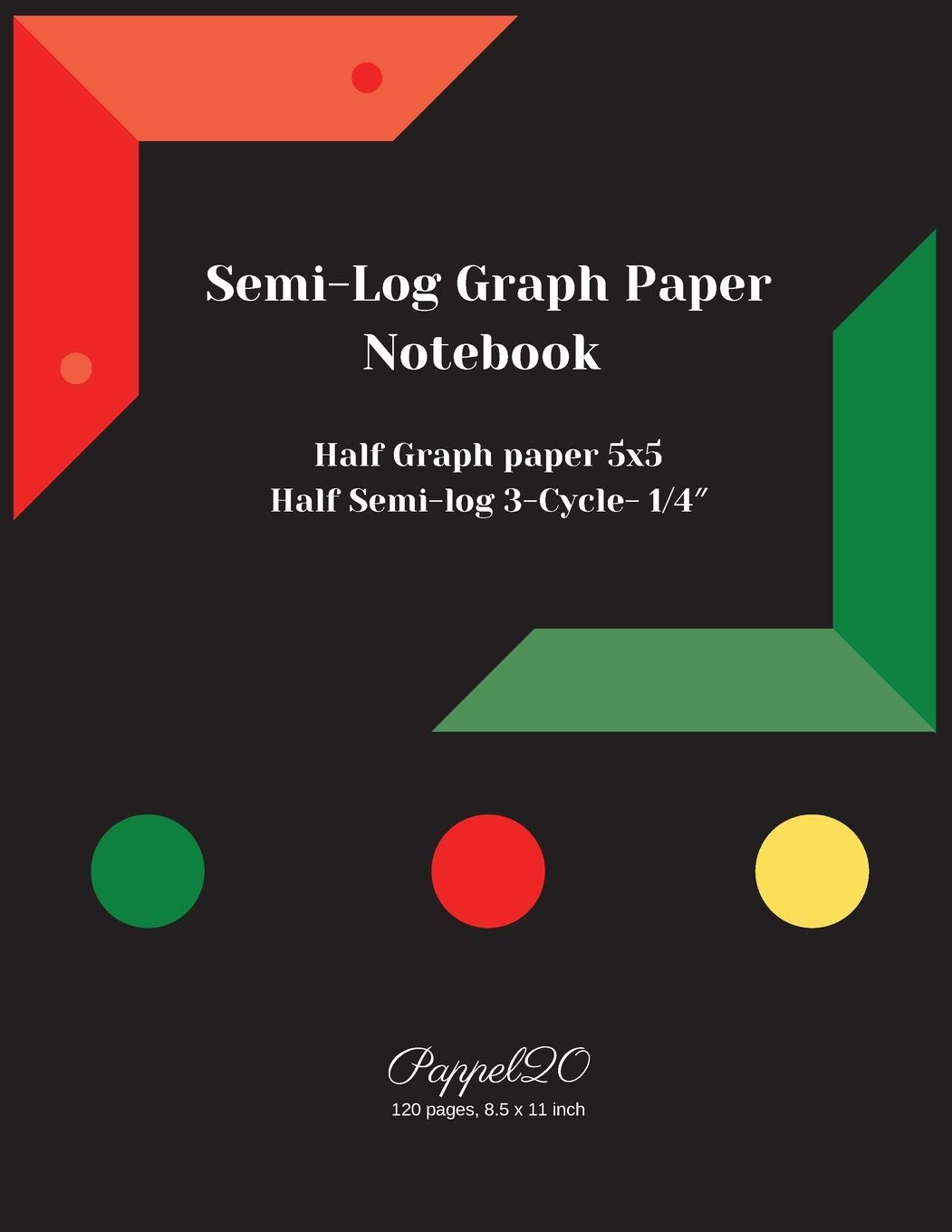 Semi-Log Graph Paper Notebook: 3-Cycle 1/4″ Half Graph paper 5x5 Half ...