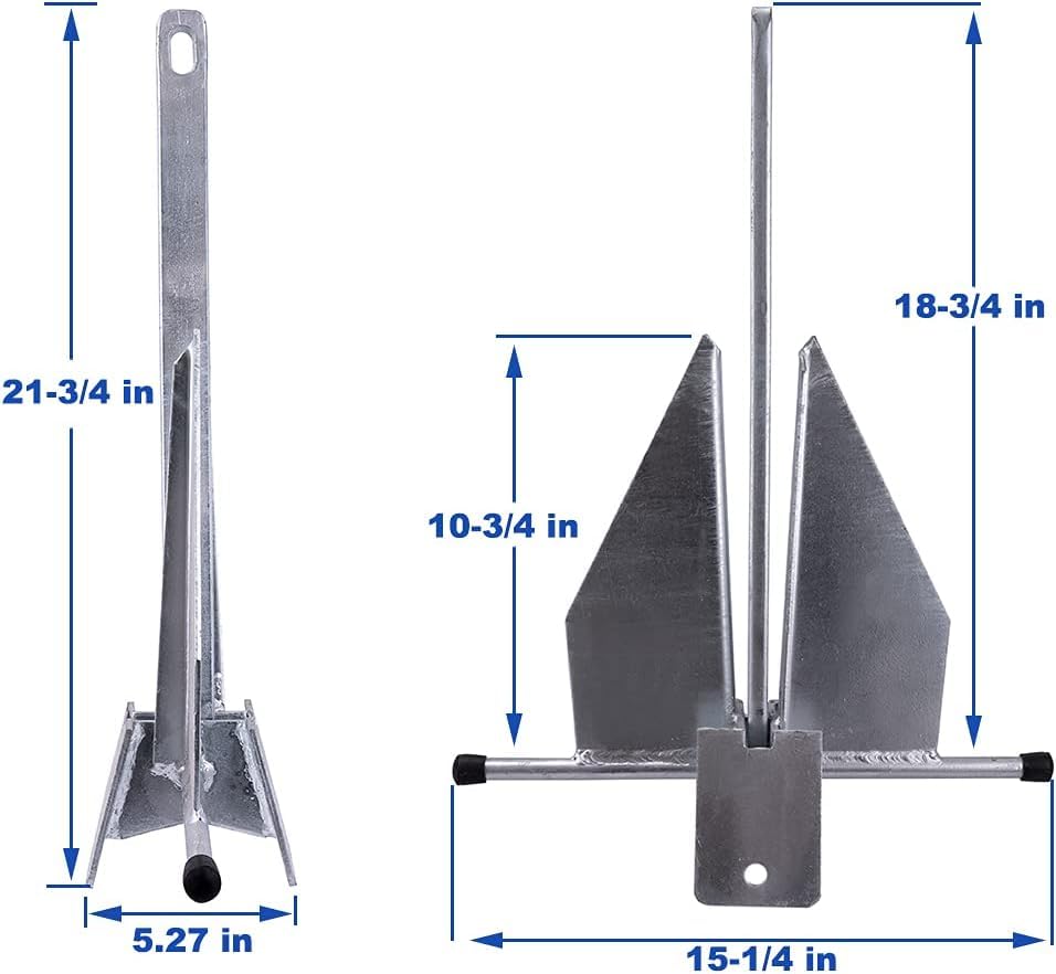 Snapklik.com : MARINE SYSTEM Portable Galvanized Fluke Style Anchor 8 ...
