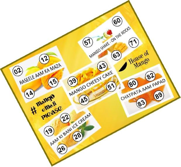 Buy House of Mango Theme tambola Tickets Bingo housie lotto (Printed on ...