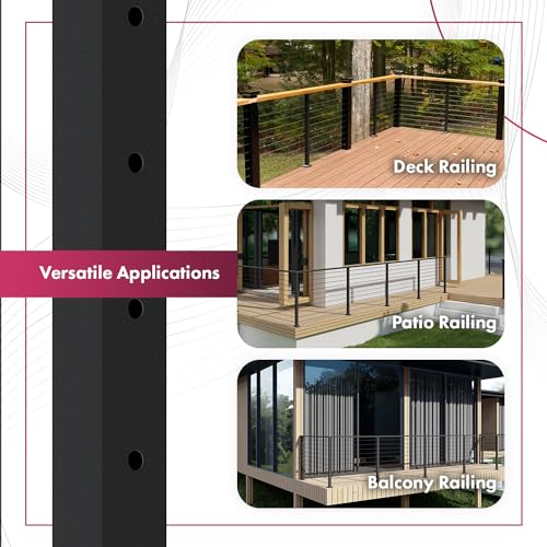 Snapklik.com : CR Fence & Rail Level Drilled Cable Railing Post, 2pcs ...