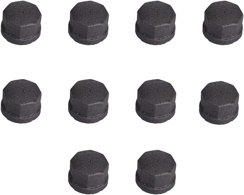 Amazon.com: Carbbia Pack of 10 Malleable Iron Cast Pipe Fitting Cap ...