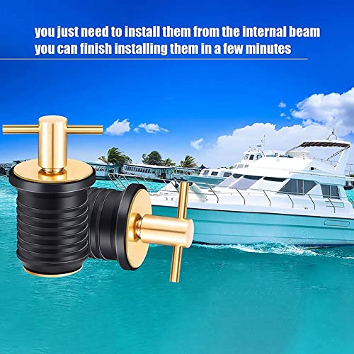 TEITEYER 2 Pcs T-Handle Drain Plug Twist-Turn Marine Boat Drain Plugs ...