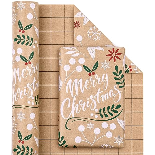 Snapklik.com : WRAPAHOLIC Kraft Christmas Wrapping Paper - Mini Roll ...
