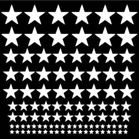 Amazon.com: 100 Stars Pack Decal Sticker (White), Decal Sticker Vinyl ...
