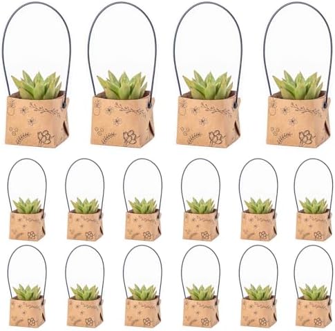 Amazon.com: Kisangel 12 Sets Mini Succulent Pot with Kraft Paper Wraps ...