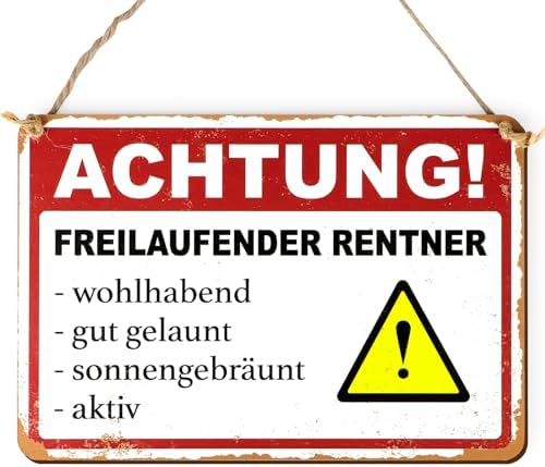 Amazon.de: Ruhestand Geschenk Freilaufender Rentner Anhänger Holz ...