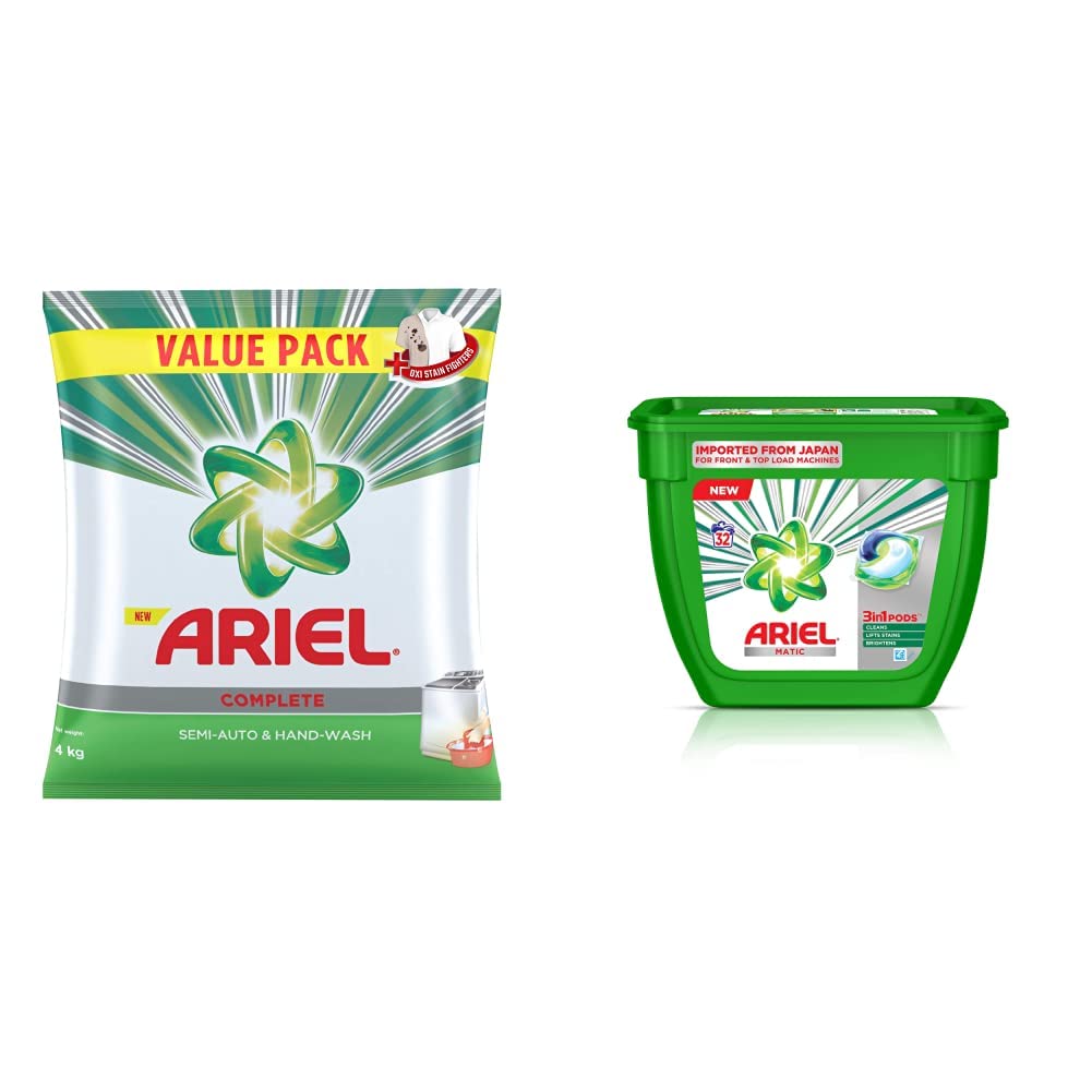 Buy Ariel Complete Detergent Washing Powder- 4Kg Value Pack & Ariel ...