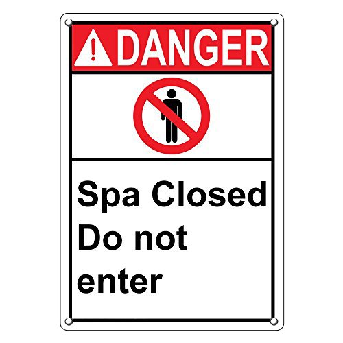 Amazon.com: Weatherproof Plastic Vertical ANSI Danger Spa Closed Do Not ...