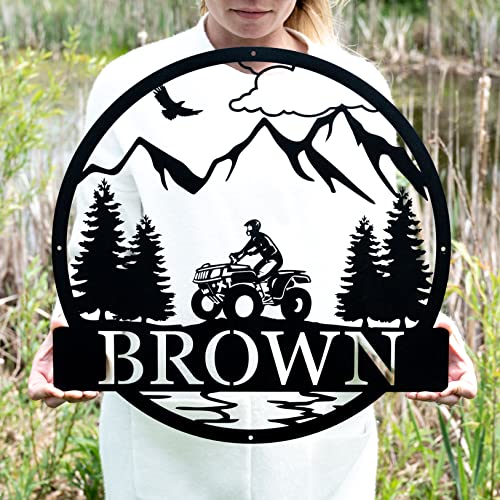 Amazon.com: Custom ATV Metal Monogram Sign | Quad Motocross Four ...