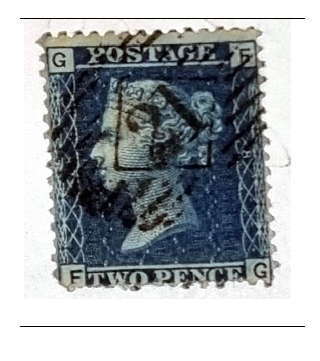 Original Penny Red and 2 Penny Blue GB postage stamps Perforated (Blue ...