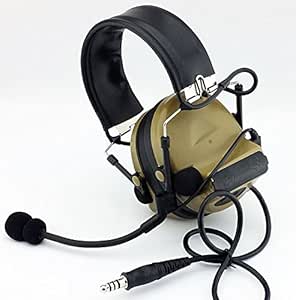 AIRSOFT TOMTAC COMTAC II 2 HEADSET MIC BOOM RADIO DESIGN TAN DE ...