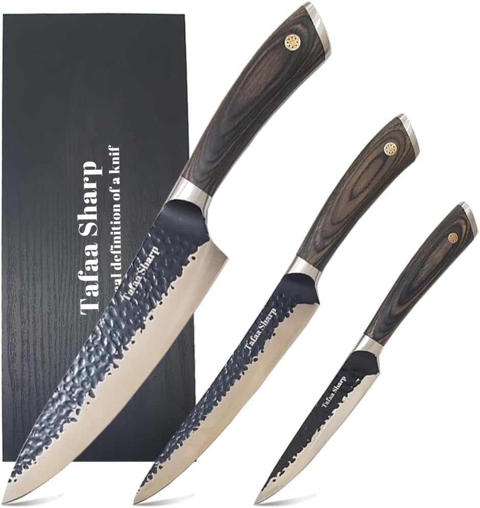 Chef's Knife Set-3 Pcs kitchen Knives Set, high Corban Stainless steel ...