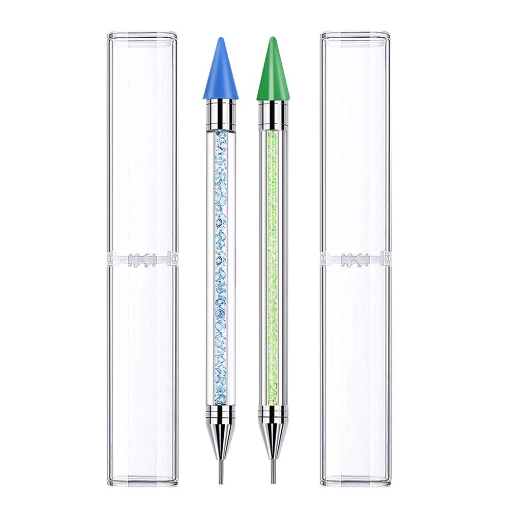 Amazon.com: Tvoip 2PCS Dual-Ended Nail Rhinestone Picker Wax Tip Pencil ...