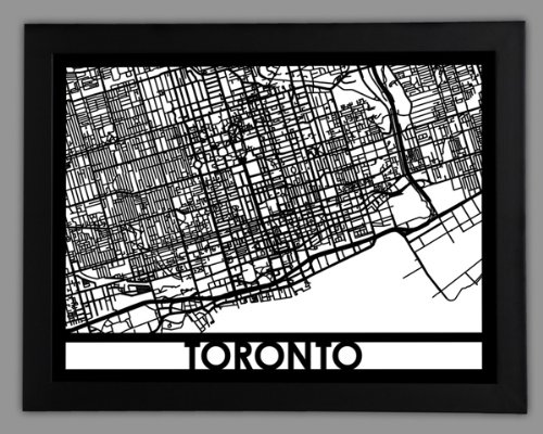Amazon.com: Large Framed City Map: Toronto Cut Maps: Books