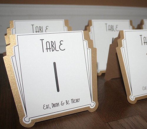 Amazon.com: Table Numbers - Set of 40 - Art Deco Theme - Gatsby Roaring ...