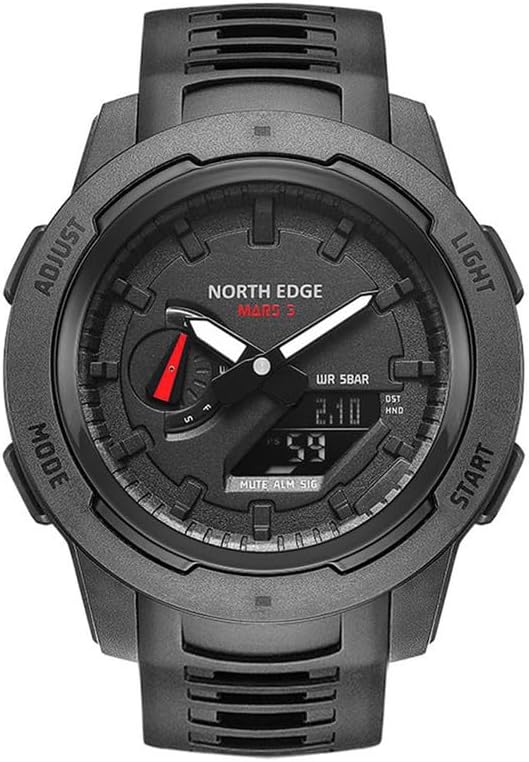 Buy NORTH EDGE Rubber Men's Sport Carbon Fiber Case Analog Digital ...