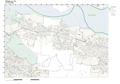 Amazon.com : ZIP Code Wall Map of Pittsburg, CA ZIP Code Map Laminated ...
