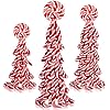 Amazon.com: 3 Pieces Christmas Ribbon Candy Tabletop Tree Decoration ...