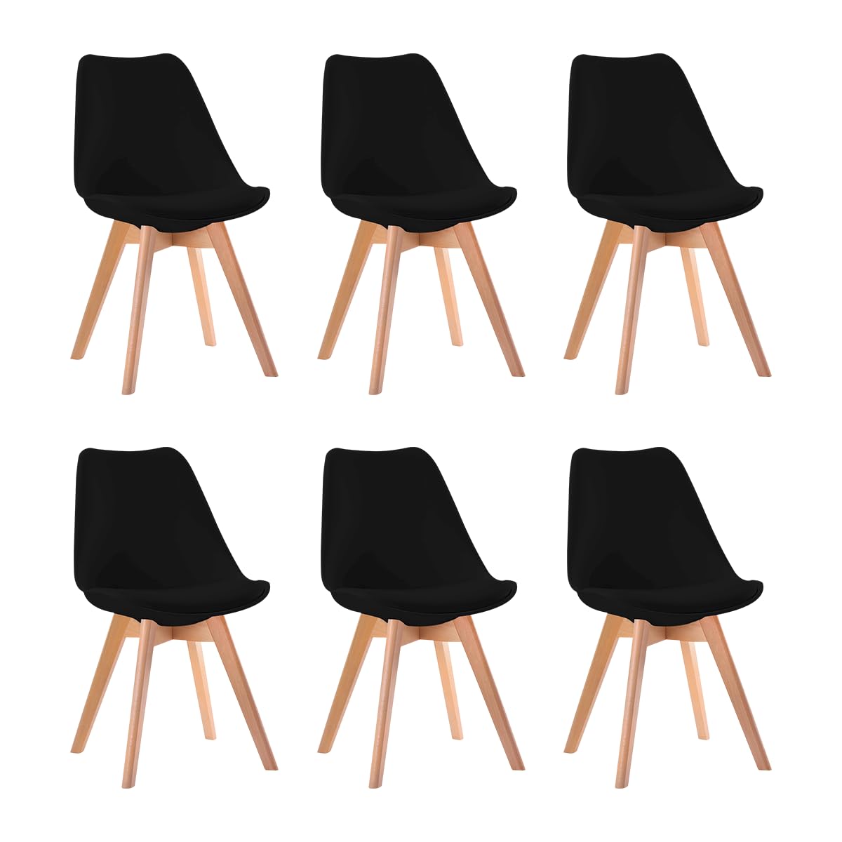 LINIUM - Set 6 Sillas Eames Tulip | Moderna | Asiento Acolchado ...