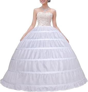BBSET Women Ball Gown Crinoline Petticoat 6 Hoop Skirt for Women Under ...