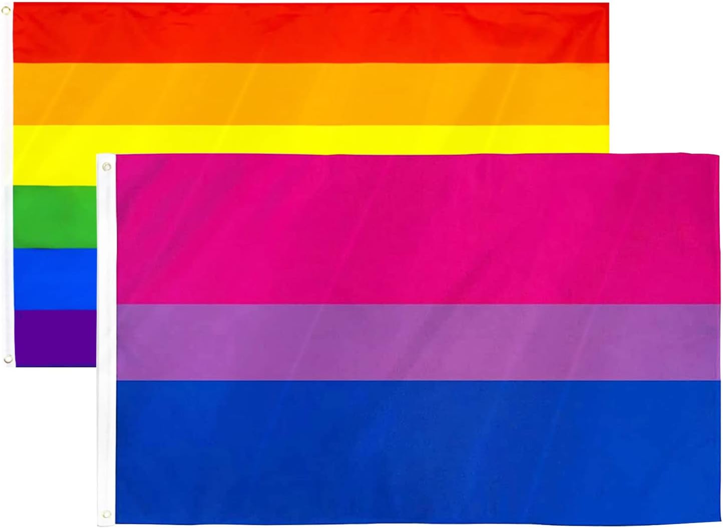 Ainmto 90x150cm (3×5 feet) Rainbow LGBT Flag and Bisexual Pride Flag ...