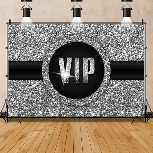 Amazon.com : 5x3ft VIP Photography Backdrop Silver VIP Backdrop for ...