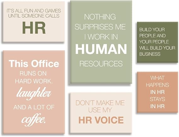Amazon.com: YEOION Hr Wall Decor,Hr Wall Art for Office,Human Resources ...