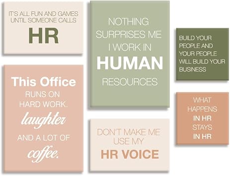 Amazon.com: YEOION Hr Wall Decor,Hr Wall Art for Office,Human Resources ...