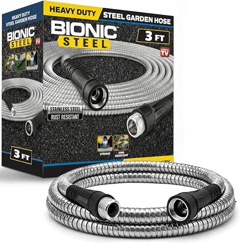Amazon.com : BIONIC STEEL 3Ft Short Garden Hose, 3 Ft x 5/8 In ...
