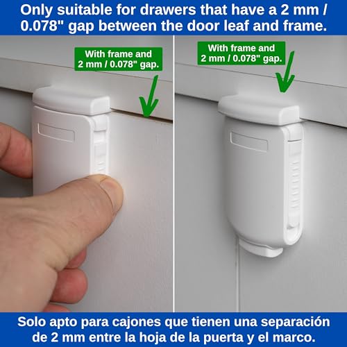 Drawer Child Safety Catch, 2 Pieces, for Gluing, in White, for ...