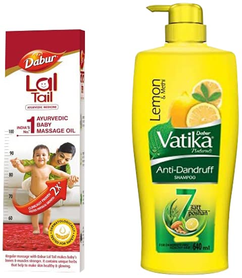 Buy Dabur Lal Tail : Ayurvedic Baby Massage Oil – 500ml & Dabur Vatika ...