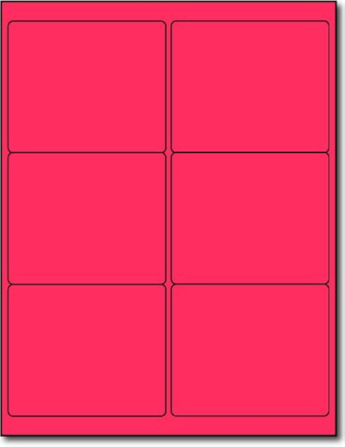 Amazon.com : 25 Sheets Fluorescent Shipping Labels - 4" x 3 1/3" - 6 ...