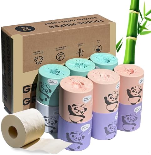 Amazon.com: Home Nurse 4-Ply Bamboo Toilet Paper 12 Rolls – Unbleached ...