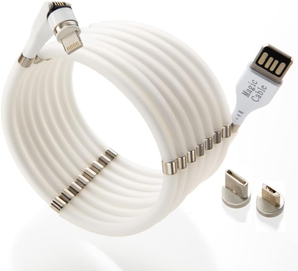 Amazon.co.jp: [Magic Cable 540X] 正規品 1.8m 白 USBケーブル マジックケーブル 充電器 iPhone ...