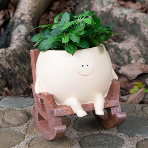 Amazon.com : Xzunk Large Smiley Face Planter Pot, Cute Resin Flower ...