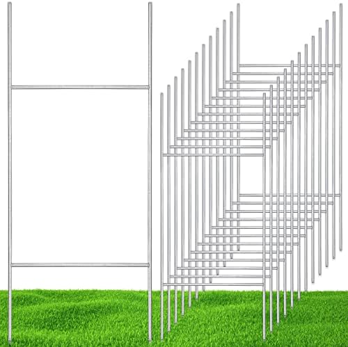 Amazon.com : 12 Pcs Yard Sign Stakes 30'' x 10'' Metal H Stakes Heavy ...