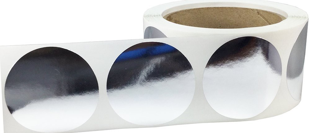 Silver Round Stickers