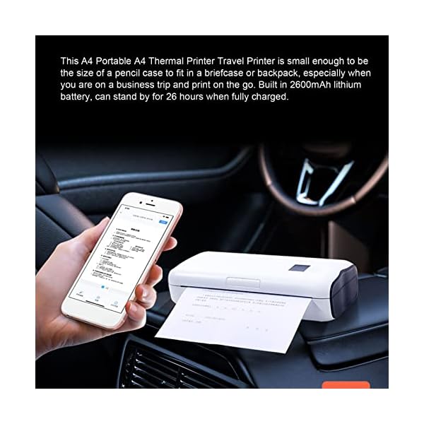 Portable Travel Printers, A4 Wireless Thermal Printer for, Thermal ...