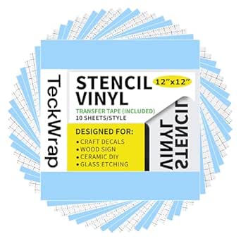 TECKWRAP Blue Stencil Vinyl Adhesive Masking Film with Anti-Bleed ...